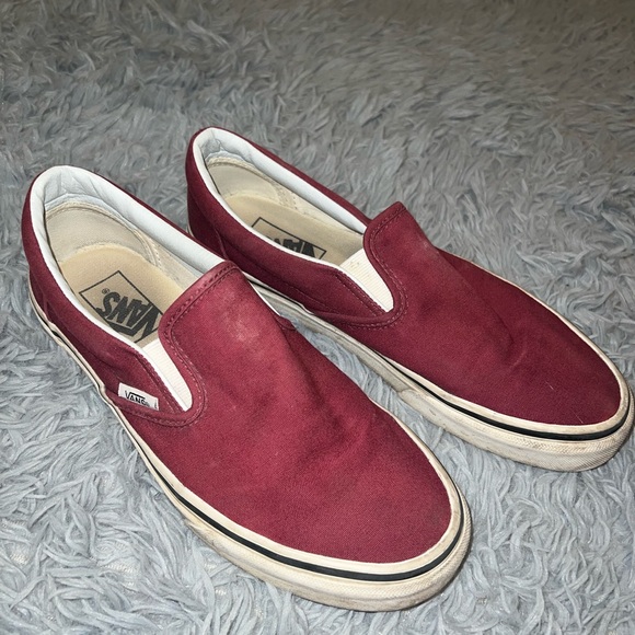 Vans | Shoes | Maroon Slip On Vans | Poshmark